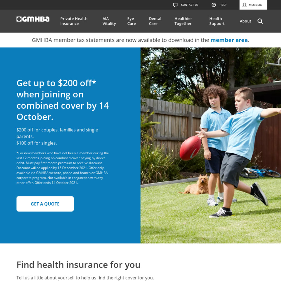 Gmhba Health Insurance 200 Off Couples Families 100 Off Singles
