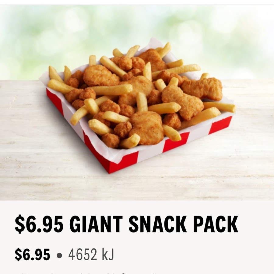 Giant Snack Pack 6 95 8 Wicked Wings For 8 Pickup Only Kfc
