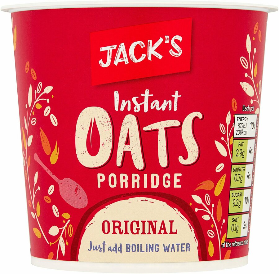 Jack s Instant Oats Porridge Cups 55g 12 Pack 3 Delivery 0 In Jack s Instant Oats Porridge Cups 55g 12 Pack 3 Delivery 0 In