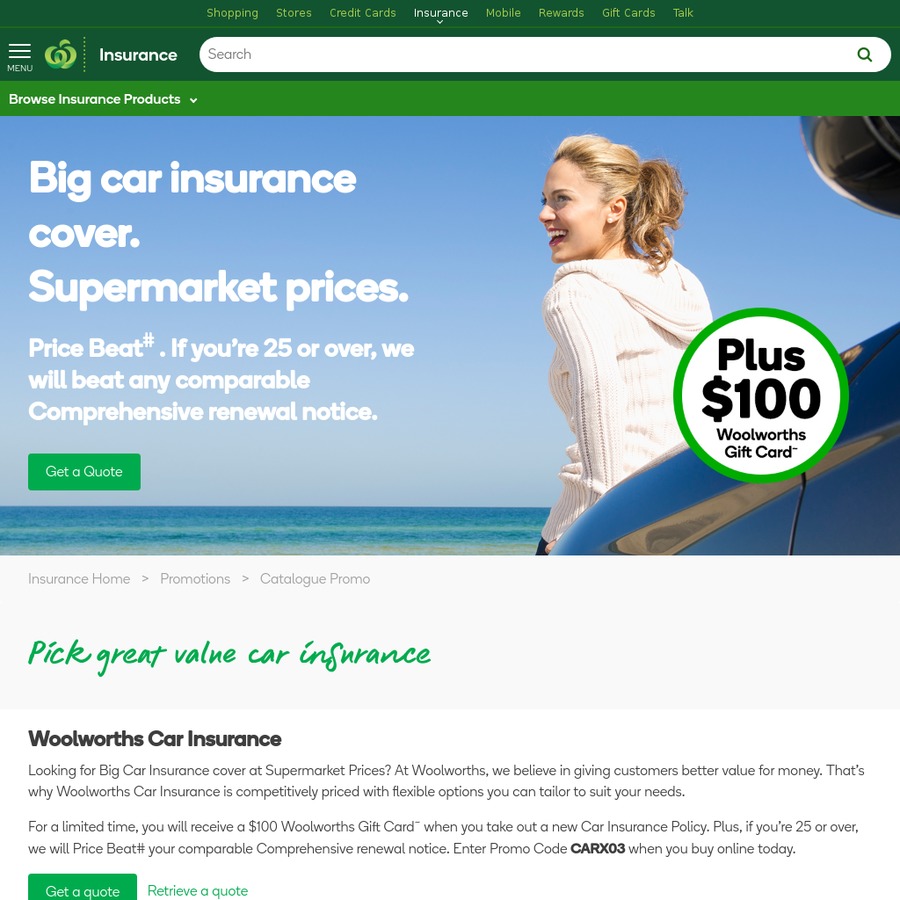 Up To 10 Off Woolworths Car Insurance 100 Woolworths Gift Card up-to-10-off-woolworths-car-insurance-100-woolworths-gift-card