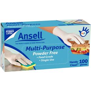 Ansell Disposable Gloves 100 Pack Multi Purpose Powder and Latex Free 5.49 Was 11 Woolworths OzBargain