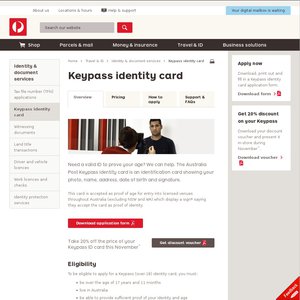20 off AusPost Keypass Identity Card OzBargain